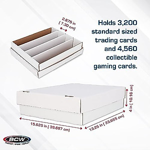 BCW 4ct Monster Box Trading Card Storage Box | Holds 3200 Card | Sports Card Storage Boxes | Trading Card Box | Premium Cardboard Storage Box for Magic, Sports Cards | Assembly Required