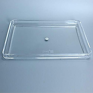 Rectangle Durable Acrylic Collection Serving Trays & Platter for Kitch, Beverage, Drink, Food or Bathroom (Clear 34x22x2.5cm)