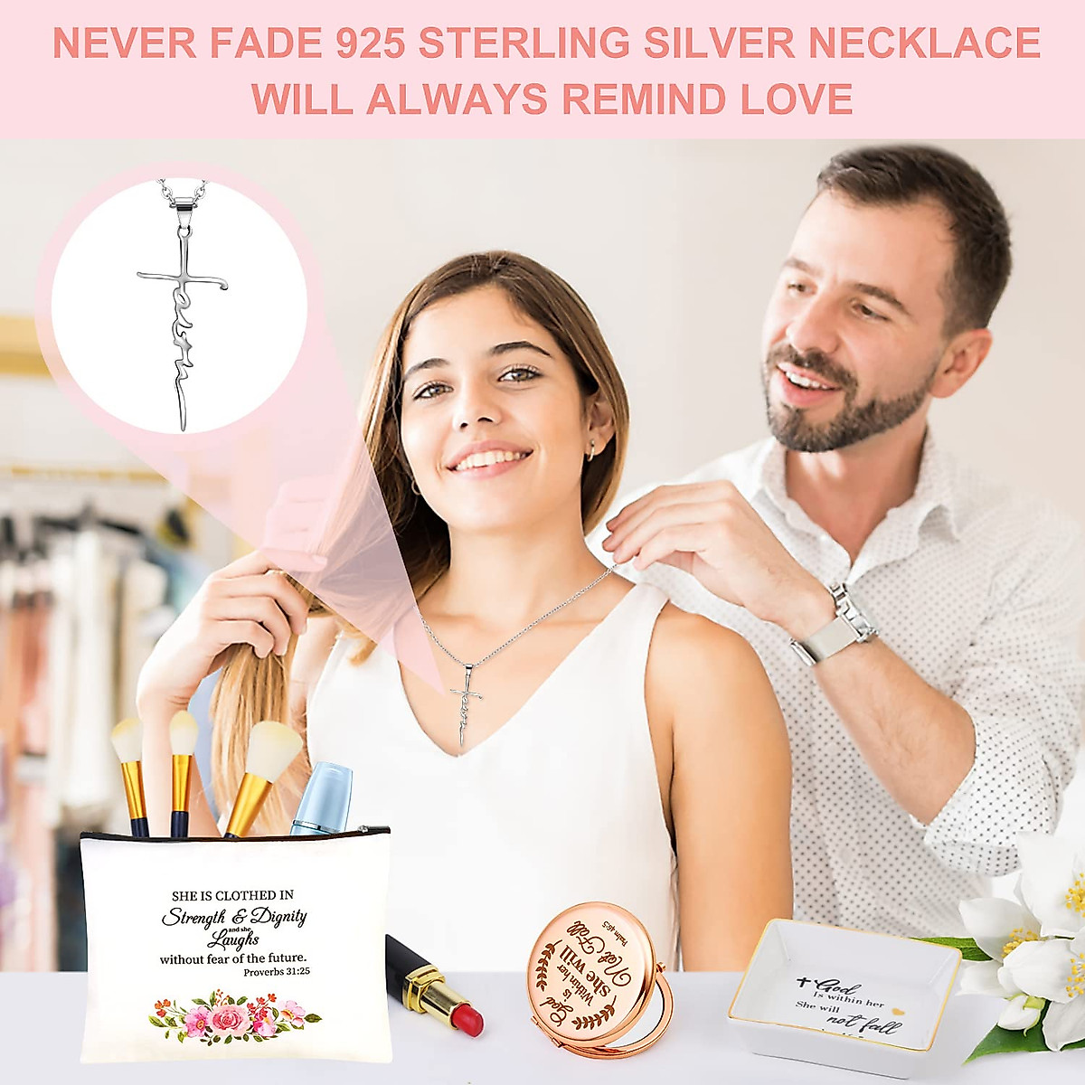 Christian Gifts for Women, Inspirational Birthday Gift Set for Women, Spiritual Religious Catholic Gifts Basket for Women Faith, Mom, Girl, Best Friend, Sister, Boss, Unique Encouragement Gift