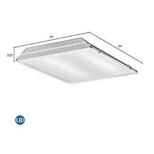 Lithonia Lighting 2GTL2 A12 120 LP840 2 ft. x 2 ft. GTL Prismatic Lens Lay-in 2000 lumens 4000K CCT, 1 Count (Pack of 1), Non-Dimmable