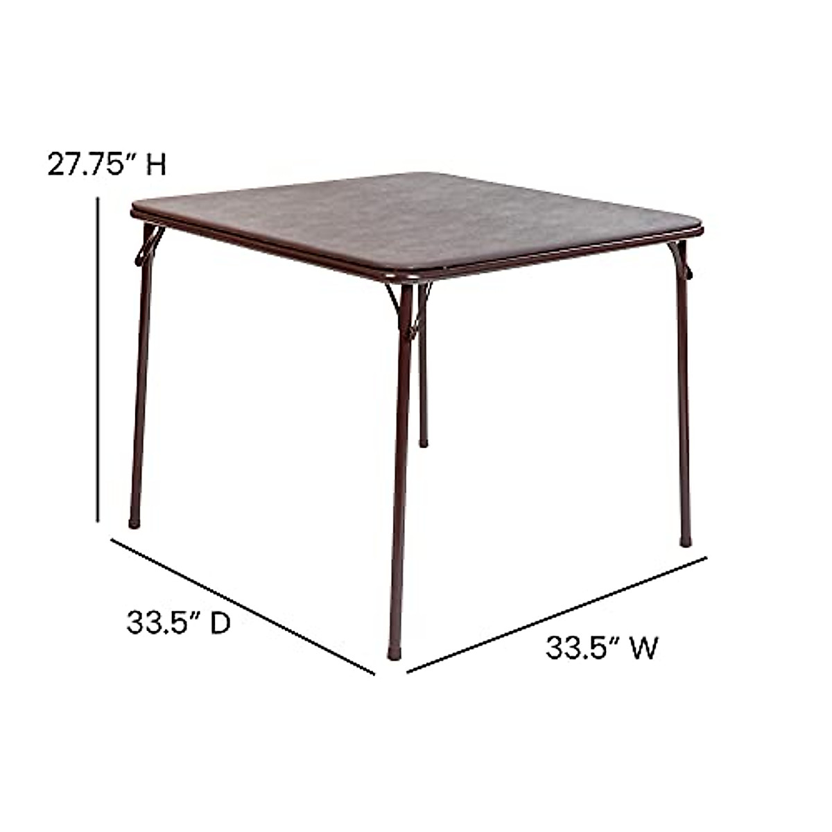 Flash Furniture Folding Card Table - Brown Foldable Card Table Square - Portable Table with Collapsible Legs