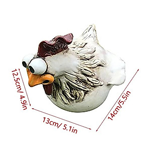 Feniyue 3PCS Funny Chicken Decor Garden Statues, Resin Statues Outdoor Decorative Stakes, Yard Art Sculptures for Backyard Farm Patio Lawn Fence Decorations, Rooster Kitchen