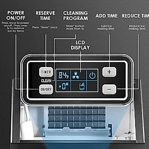 Undercounter Commercial Ice Maker Machine, 100 LBS/24H with 33LBS Large-Capacity, Freestanding|Countertop Ice Machine with Scoops for Commercial Use Bar, Coffee Shop, Restaurant, Office, Garage, Home