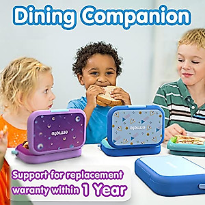 ermete® Leak-Proof 4-compartment Bento Lunch Box for Kids with Removable Divider,Hand-held Lunch Container for Age 4-10 Daycare/School lunches,Microwave & Dishwasher Safe,BPA-Free