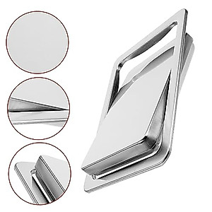 PAMINGONO Trash Lid Recessed Trash Bin Tectangjer Recessed Counter Top Cover Bathroom Tabletop Trash Recessed Lid Grooments Trash Bin Lid Only Hanging Garbage Bin 430 Stainless Steel Silver