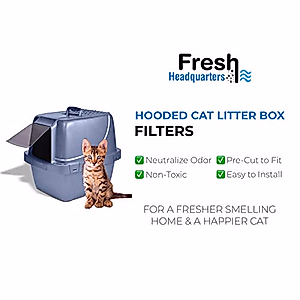 FRESH HEADQUARTERS Replacement Activated Charcoal Filters Compatible with Van Ness Cat Litter Box 6 Pack Bulk Carbon Odor Eliminator