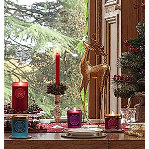 Sherlock SC0668, Scented, Tin Candle, 7.5cm l x 7.5cm w x 7.2cm h, Burgundy