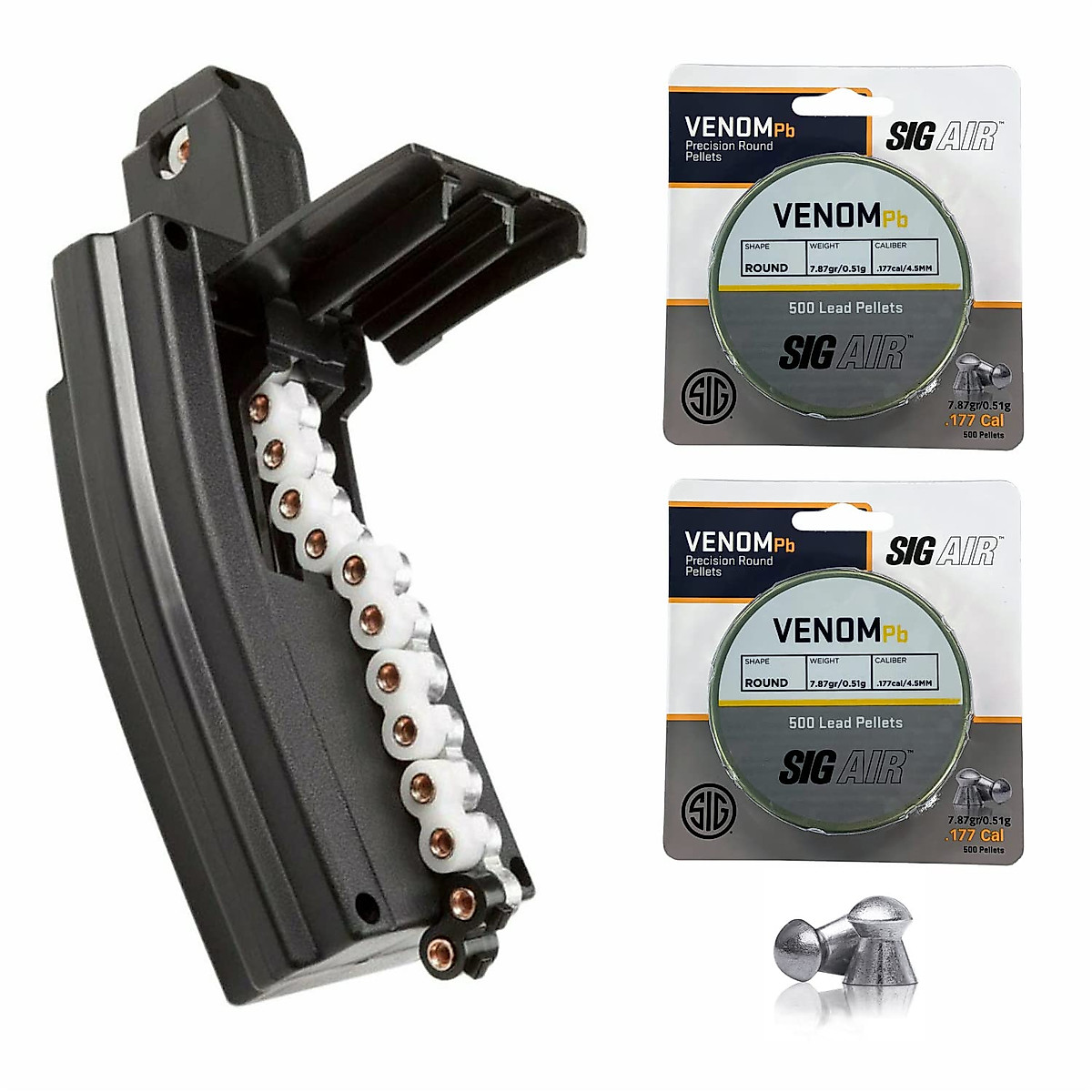 Sіg Sauer MPX/MCX Air Rifle .177 Cal 30rd Magazine with 2x500 .177 Pellets Bundle
