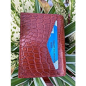 Double side Brown Crocodile Alligator leather skin Credit Cardholder, leather credit cardcase, leather creditcard cover