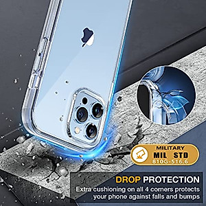 Miracase Glass Case for iPhone 13 Pro Max 6.7 inch, 2023 Upgrade Full-Body Clear Bumper Case with Built-in 9H Tempered Glass Screen Protector for iPhone 13 Pro Max, Clear