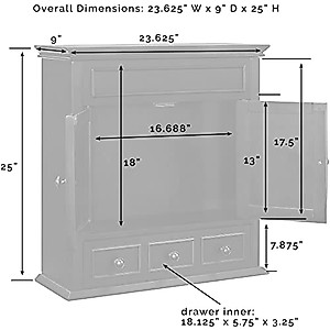 Crosley Furniture Lydia Bathroom Wall Cabinet, White