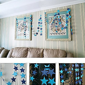 PAPABA 4m Long Paper Star Garland Star String Party Garland Banner for Wedding Birthday Party Baby Shower Decor Gold