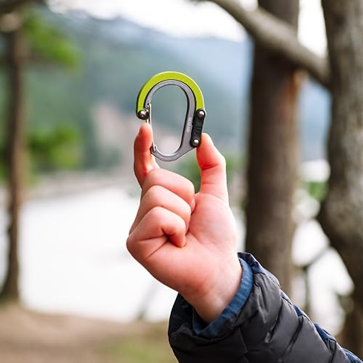 GEAR AID HEROCLIP Carabiner Clip and Hook (Small) For Purse, Stroller, and Backpack, Blue Steel