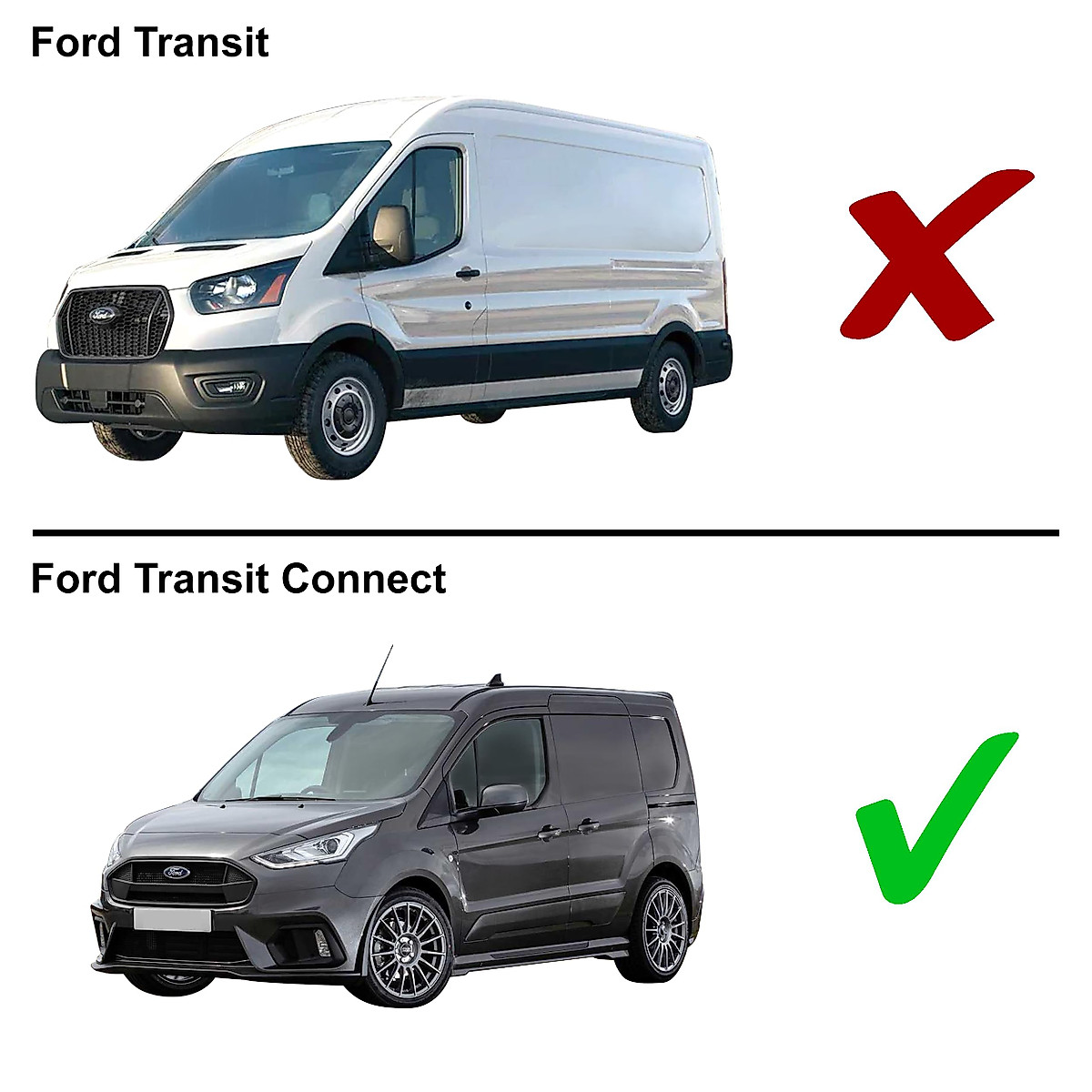 Side Window Front Seat Reflective Sunshade Custom Fit for 2014 2015 2016 2017 2018 2019 2020 2021 2022 2023 Ford Transit Connect (NOT FOR FULL-SIZE TRANSIT) XL XLT Passenger Wagon Cargo Minivan (2pcs)