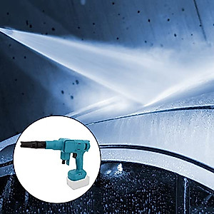 AB1 Brushless Cordless High Pressure Car Washer Car Water Tool Reusable Portable Car Washer Spray Car Wash Pressure Cleaner Adjustable Cleaning Machine for Car Garden Washing AB1(blue)