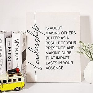 Leadership Quote Canvas Wall Art Motivational Leadership Canvas Print Painting Office Home Wall Decor Framed Leader Teacher Boss Gift 12x15 Inch