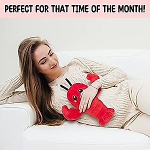 Crustacean Microwavable Unscented Heating Pad for Women - Warm Cozy Plush Heatable Stuffed Toy Animal - Hot and Cold Heat Bag Gift for Women and Girls