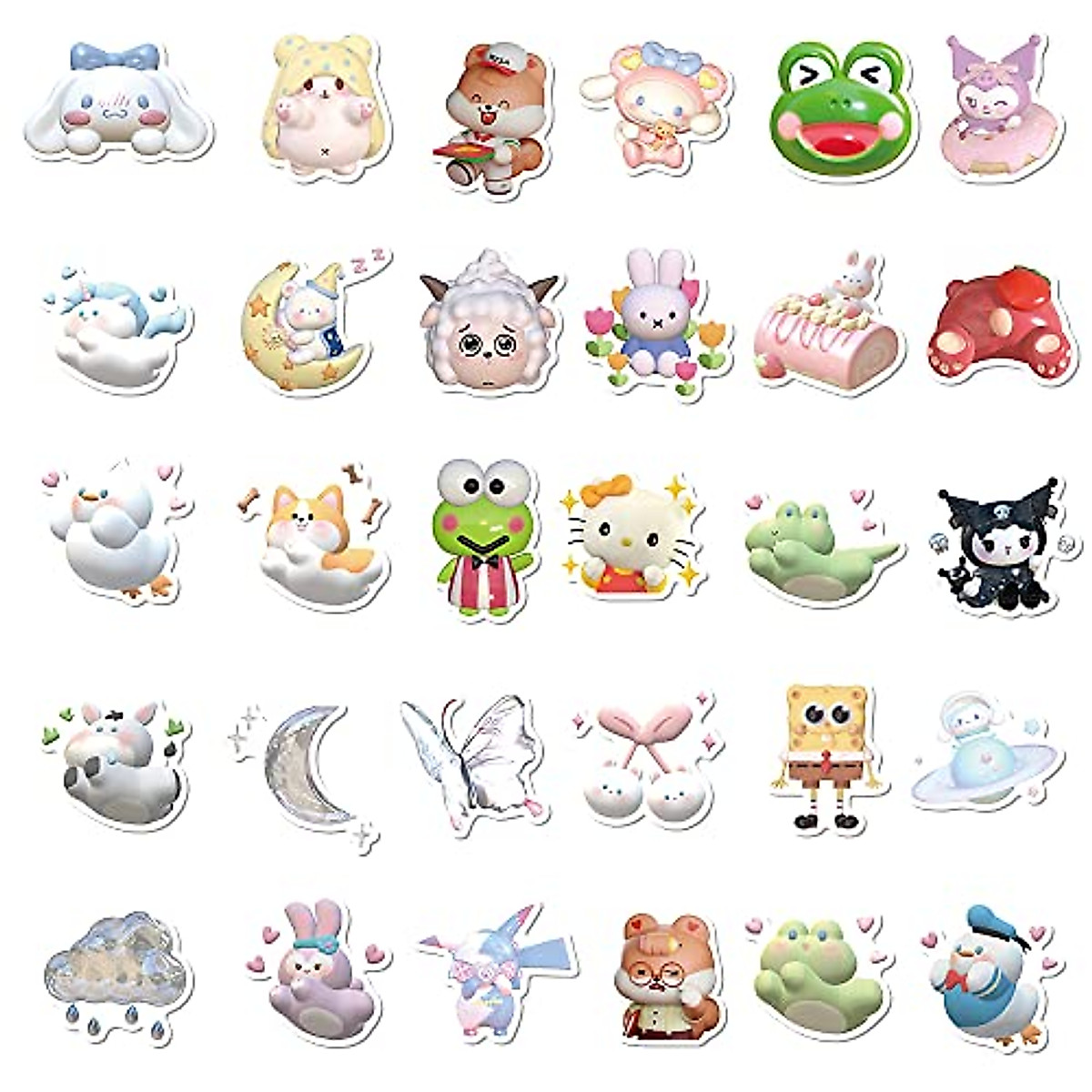 Kids Stickers bulk110 pcs 3D ins Kuromi Cute Kids Stickers, Kids Stickers for Water Bottles，Waterproof Stickers for Phone Cases, laptops, Water Glasses, Books, Fashion Stickers for Any Age.