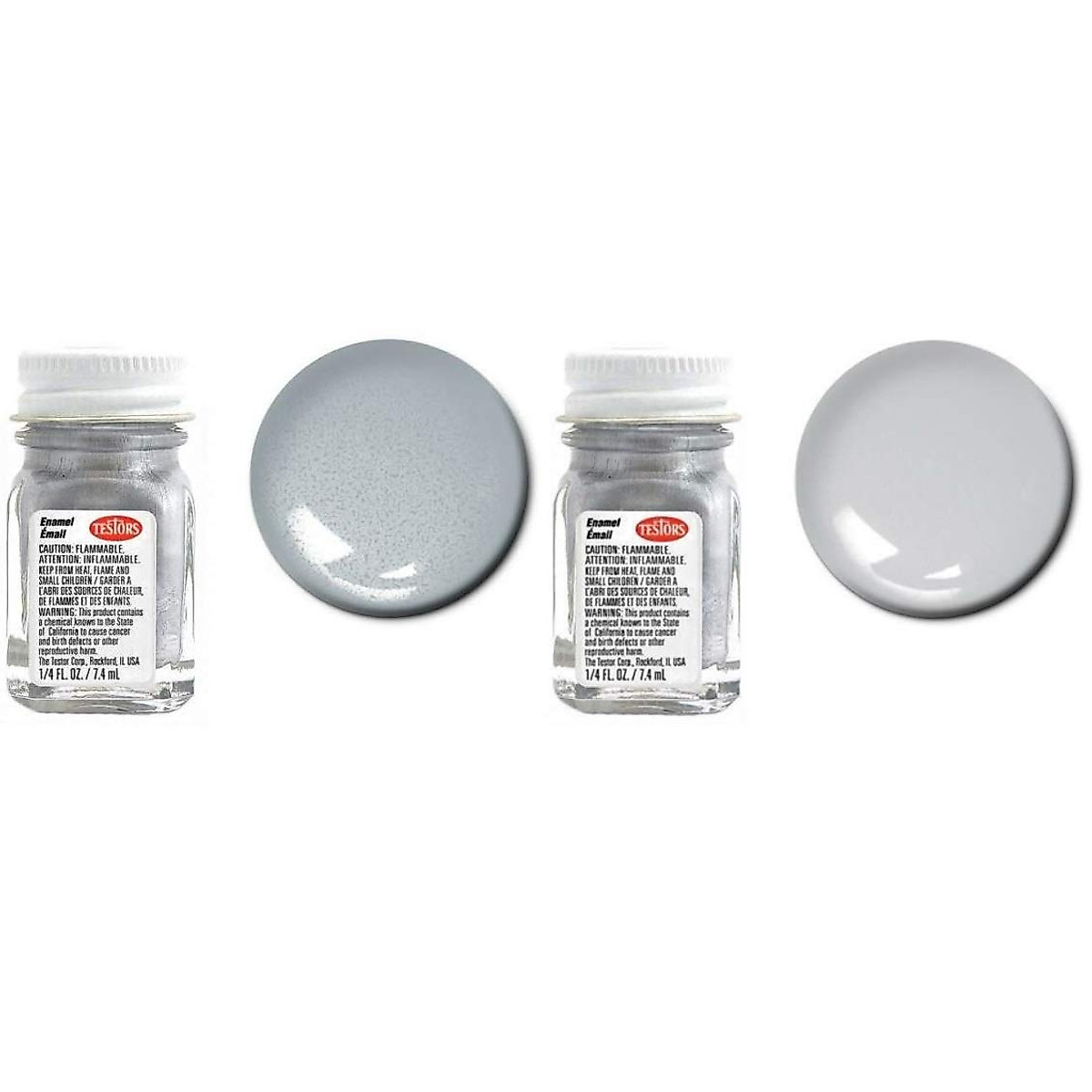 Make Your Day Testors Metallic Enamel Paint Variety with Thinner, 1/4 fl oz (Pack of 8) Paintbrushes