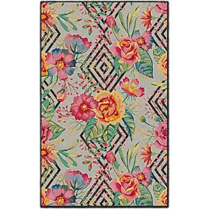 Brumlow Mills Flower Power Geometric Floral Area Rug for Living Room, Bedroom Mat, Kitchen or Entryway Rug, 2'6" x 3'10", Multicolor