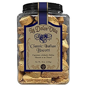 La Dolce Vita Classic Italian Biscotti: 2 Jars of 40 Oz-SET OF 3