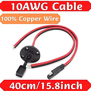 15.8inch 10AWG Power Socket Sidewall Port + 15.8inch 10AWG SAE Extension Cable
