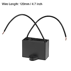 uxcell Ceiling Fan Capacitor CBB61 5uF 350V AC 2 Wires Metallized Polypropylene Film Capacitor 47x34x22mm for Electric Fan Pump Motor Generator
