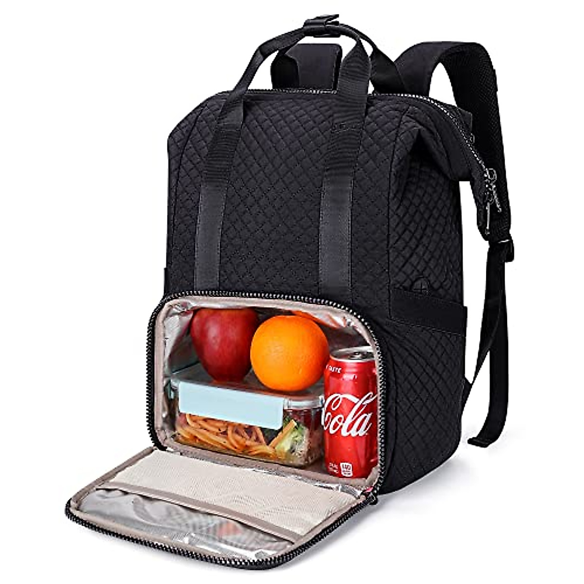 BAGSMART Laptop Backpack 15.6 Inch Travel Backpack for Women, Lunch Backpack Work Backpack Business Computer Back Pack(Black)