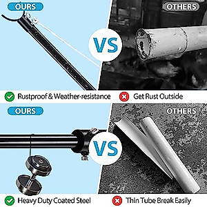 Tetherball Ball and Rope Set Pole Equipment, Probable Tether Balls Set with Heavy Duty Anchor for Peach Sand, Backyard, Playground, 2.8-8.7 FT Height Adjustable Metal Pole, Soft Paddled Rubber Ball