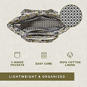 Bella Taylor Large Tote | Quilted Floral Tote Bag for Women | Delicate Floral Charcoal