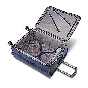 AMERICAN TOURISTER Zoom Softside Luggage with Spinner Wheels (Navy, Checked-Medium 25-Inch)