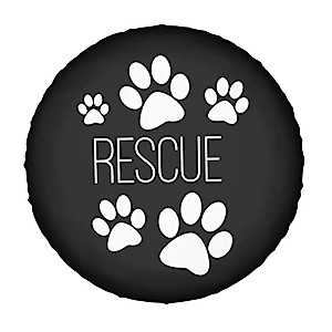 Dog Paw Print Rescue Tire Cover Spare Wheel Tire Cover Protectors Waterproof and Dustproof for,Truck, Trailer Rv, SUV 16 Inch