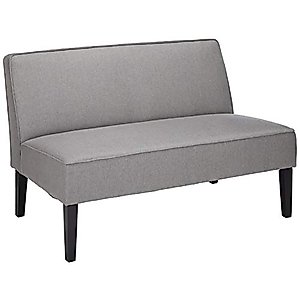 Christopher Knight Home Dejon Modern Fabric Loveseat, Gray / Matte Black Dimensions: 30.00”D x 50.00”W x 32.20”H