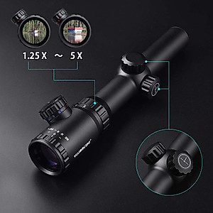 Visionking Rifle Scope 1.25-5x26 Riflescope IR Hunting 30 mm Three-pin with a Honeycomb