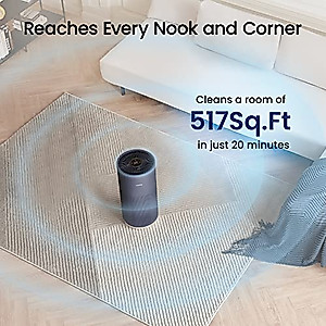 Smartmi Air Purifier 2 for Home Large Rooms, Allergy Air Purifier, H13 True HEPA Filter for Pollen, Dust, Smoke and Mold, UV Light Disinfection with Smart Control, Quiet