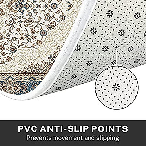 Bayson Area Rug Blue and Brown Persian Texture Abstract Painting Modern Home Decor Small Floor Rug 3' X 5' (91cmX 152cm) Carpet