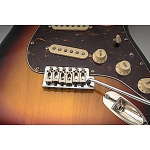 Wilkinson 54mm 2-1/8 inch Full Block Tremolo Bridge Pop-In Arm 6 Screws for Squier/Mexico Fender/MIJ Strat Guitar, Chrome