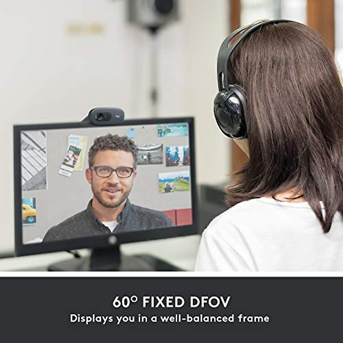 Logitech C505 Webcam - 720p HD External USB Camera for Desktop or Laptop with Long-Range Microphone, Compatible with PC or Mac