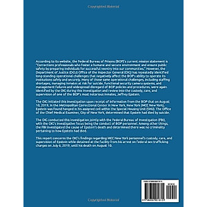 Investigation and Review of the Federal Bureau of Prisons’ Custody, Care, and Supervision of Jeffrey Epstein at the Metropolitan Correctional Center in New York, New York