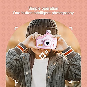 Kids Digital Camera, Portable 1080P Toy Camera, 2000MP HD Camera Toys for 3–10 Year Old, 2.4 Inch Camera for Children, 32GB SD Card, for Girls and Boys (Pink)