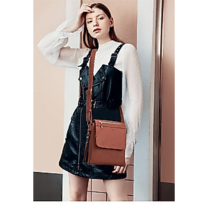 MUIIKOLA Roulens Crossbody Bags for Women, Lightweight Medium Double Compartment Flapover Fashion Shoulder Bag with Tassel