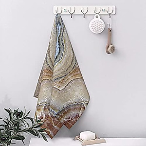 AKAUTOSM Microfiber Face Wash Cloth, Washcloth Towel for Bathroom/Spa/Gym, Highly Absorbent/Soft (Onyx Stone Pale Blue 27.5*16inch)