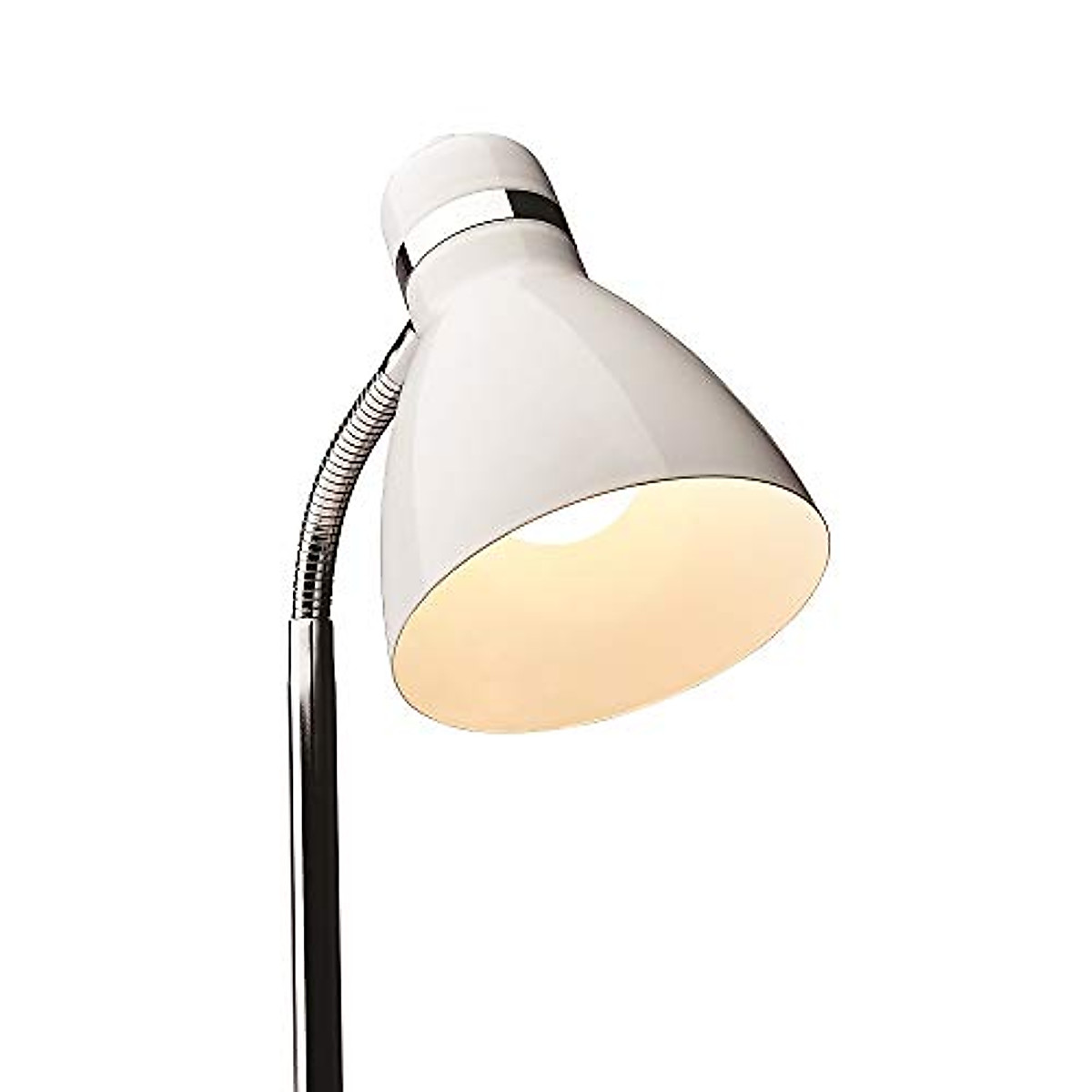Newhouse Lighting NHDK-OX-WH Oxford Desk, Flexible Goose Neck Table Lamp with 40 Watt LED Bulb Included, White
