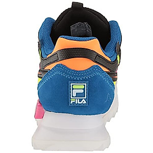 FILA Women's Sandenal Orbit Sneaker, Safety Yellow/Knockout Pink/Electric Blue, 5.5