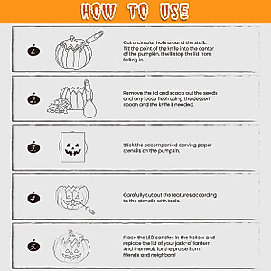 HOPEMATE 17 PCS Pumpkin Carving Kit for Kids&Adults with Witch Hats LED Candles Stainless Molds Pumpkin Carving Cutting Knife Set