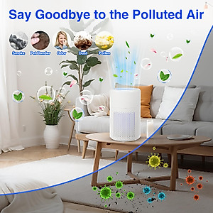 Air Purifiers HEPA Air Purifier for Home with USB Cable, 20db Quiet Air Cleaner Air Filter Eliminator for Bedroom Desktop Office Living Room for Pet, Pollen, Smoke Odor Pollutants