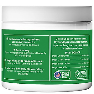 Hemp Calming Chews for Dogs Anxiety Relief - 120 Count - USA Made - 350 MG Per Calming Treat for Dogs