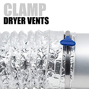 2 1/2 Inch Thumb Screw Key Adjustable 304 Stainless Steel Hose Clamps, Pipe Clamp, Worm Gear Clamps, Dryer Vent Clamp, Dust Collection, Automotive, RV Clamp 5 pack (2 1/2" Hose Clamps)