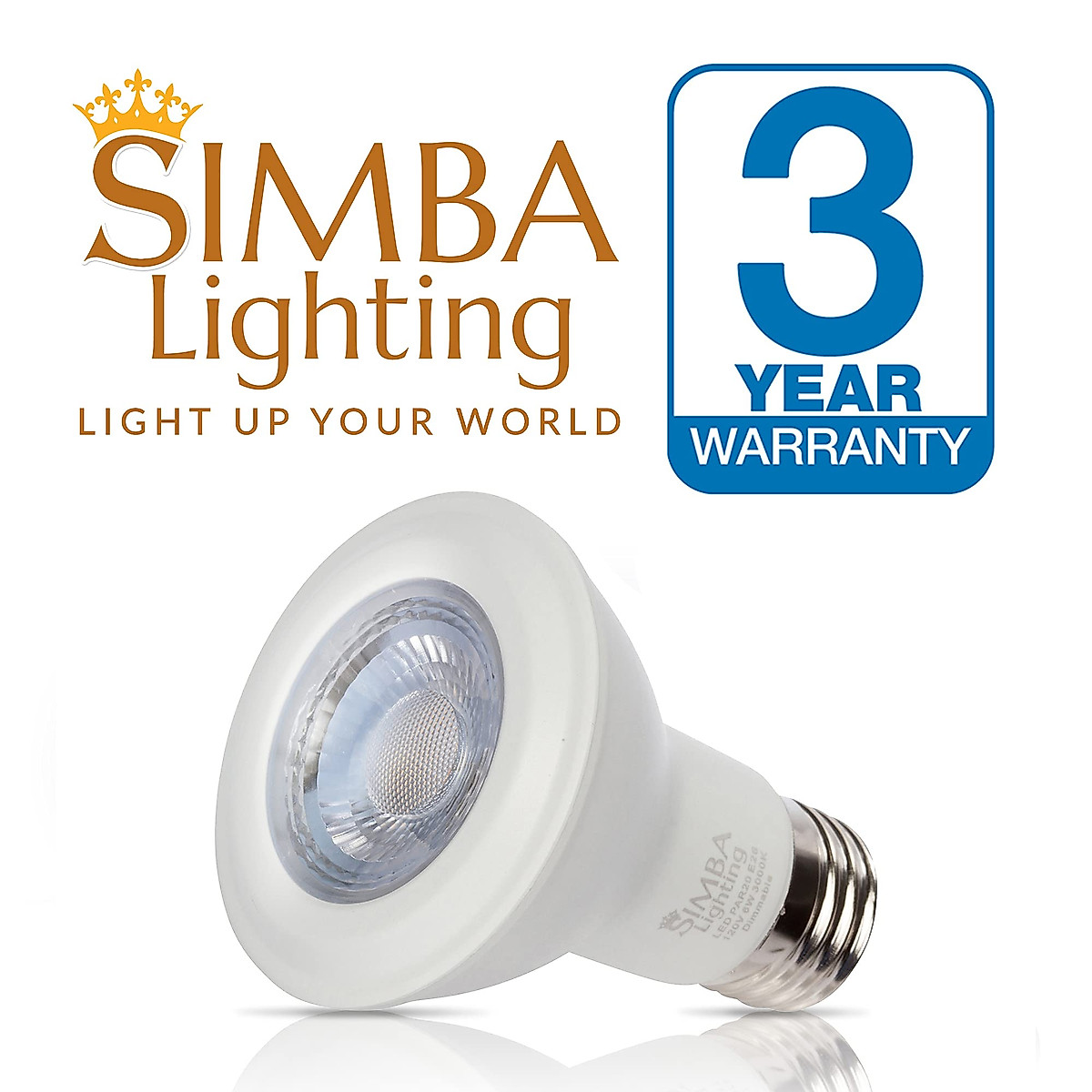 Simba Lighting LED PAR20 Light Bulb 6W 38deg Spotlight Dimmable (4-Pack) for Indoor Recessed Can, Range Hood and Outdoor PAR 20, 120V E26 Base, 40W to 50W Halogen Replacement, 3000K Soft White