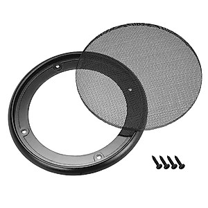 uxcell 2pcs Speaker Grill Mesh Decorative Circle Woofer Guard Protector Cover Audio Accessories 6.5" Mounting Hole Distance